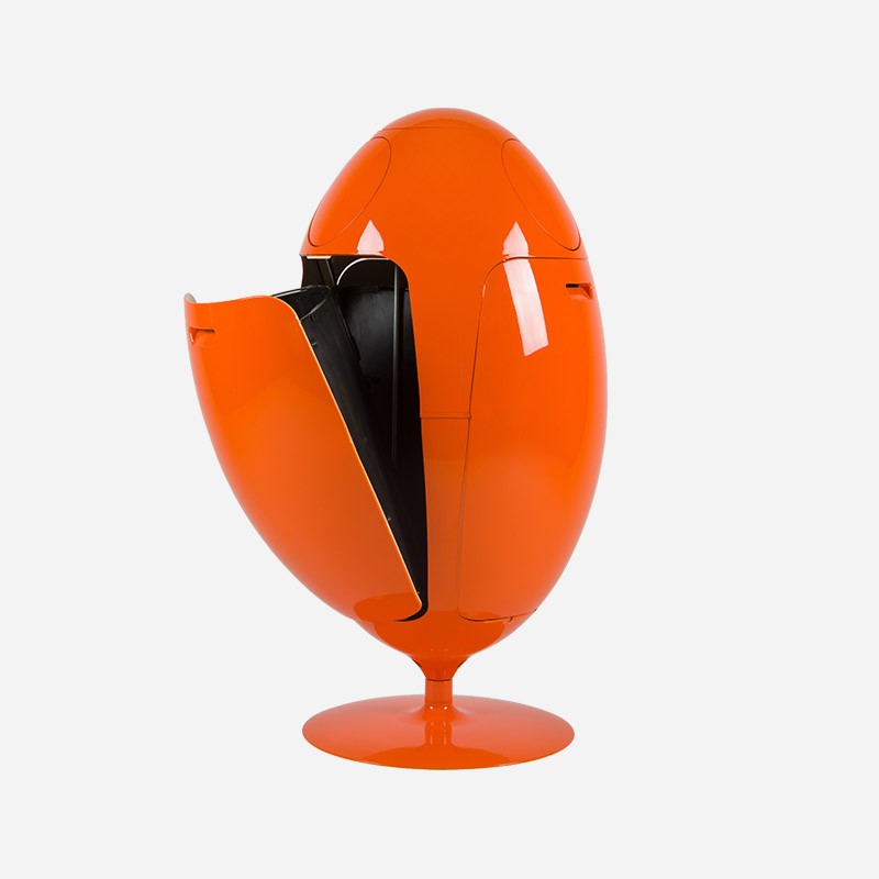 soldidesign ovetto galà bin with bottle crusher - orange 54lt–ikonitaly